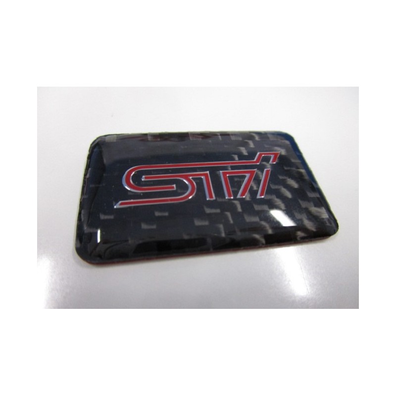 STI Emblem Schwarz Rot Carbon